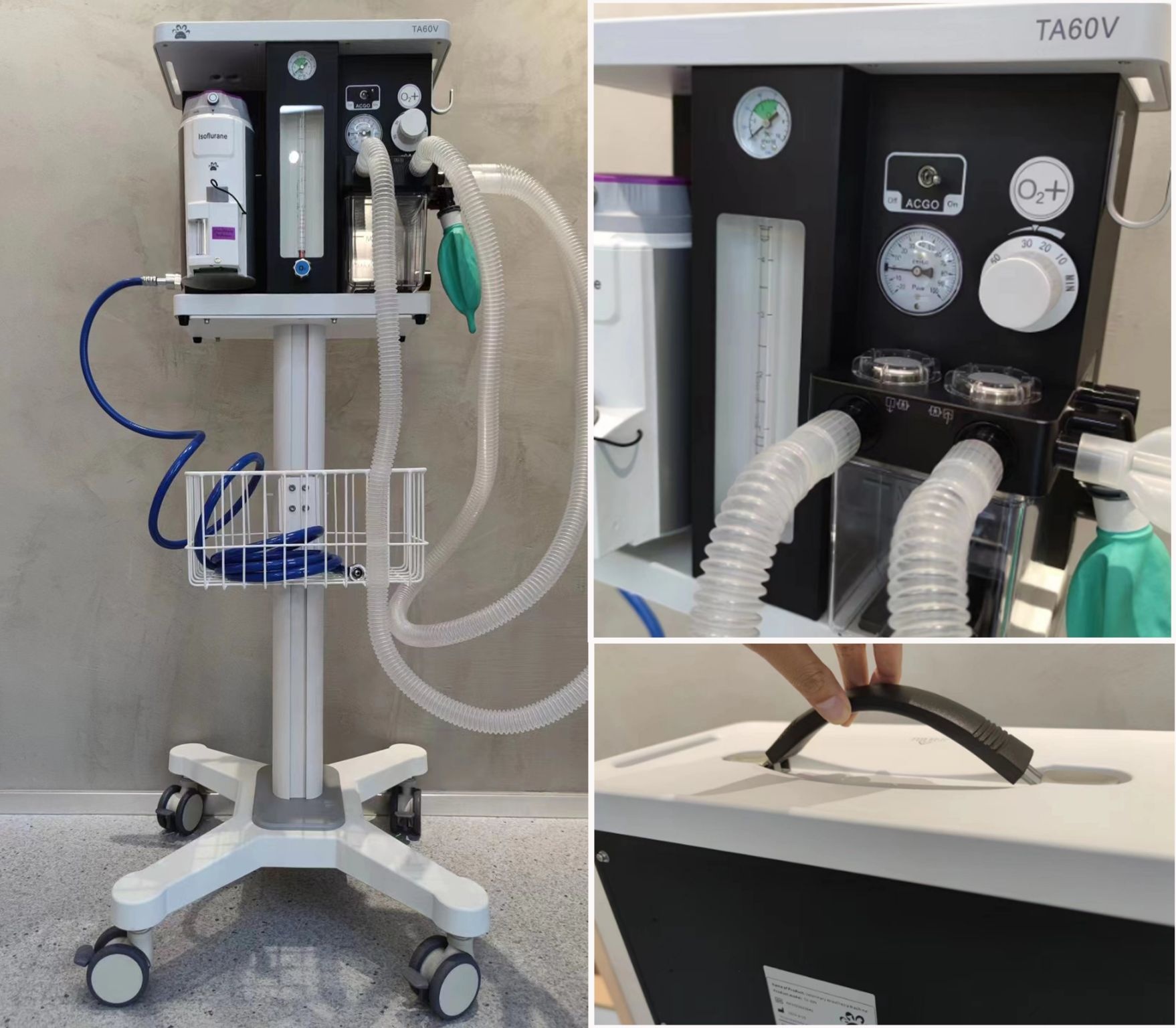 Veterinary Anesthesia Machine with Trolley Cart with Bain Module